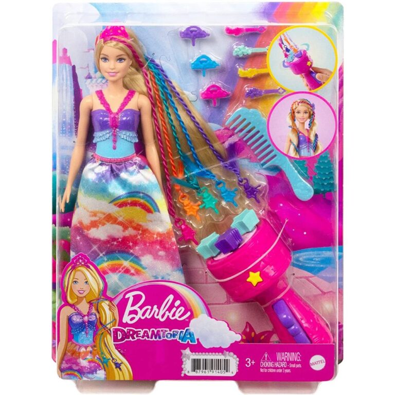 Barbie Dreamtopia Braiding Fun Princess Hair Styling Doll with ...